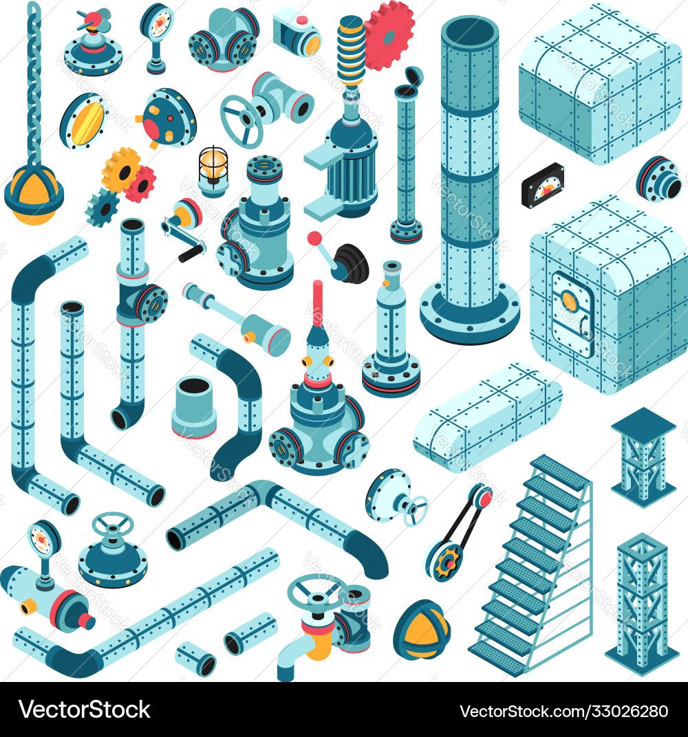 Spare parts for creating complex industrial Vector Image