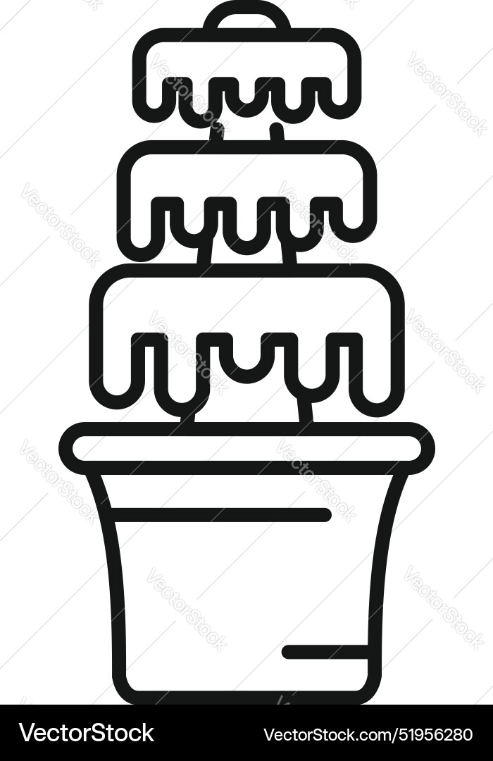 Water fountain cascading into a pot icon Vector Image