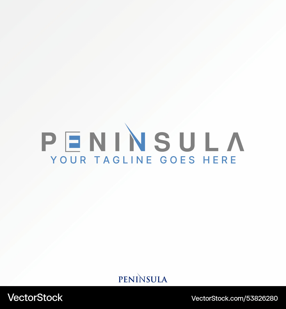 Word text peninsula virginia 3d font swoosh Vector Image