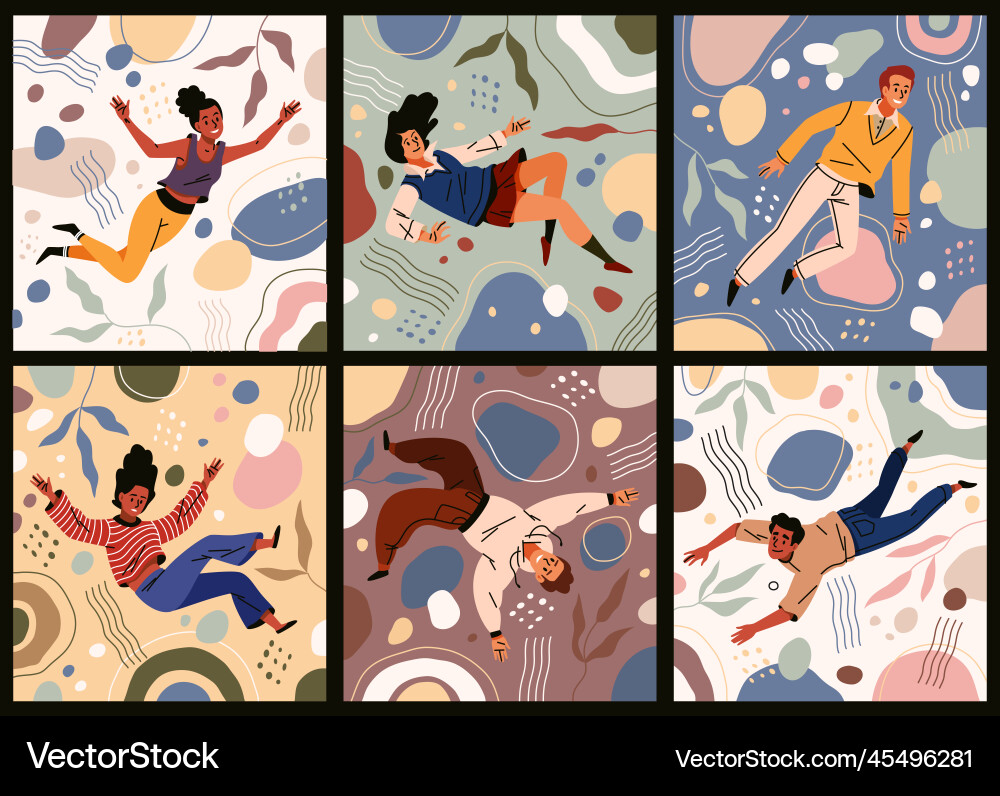 Abstract Shapes, Floating People Royalty Free Vector Image