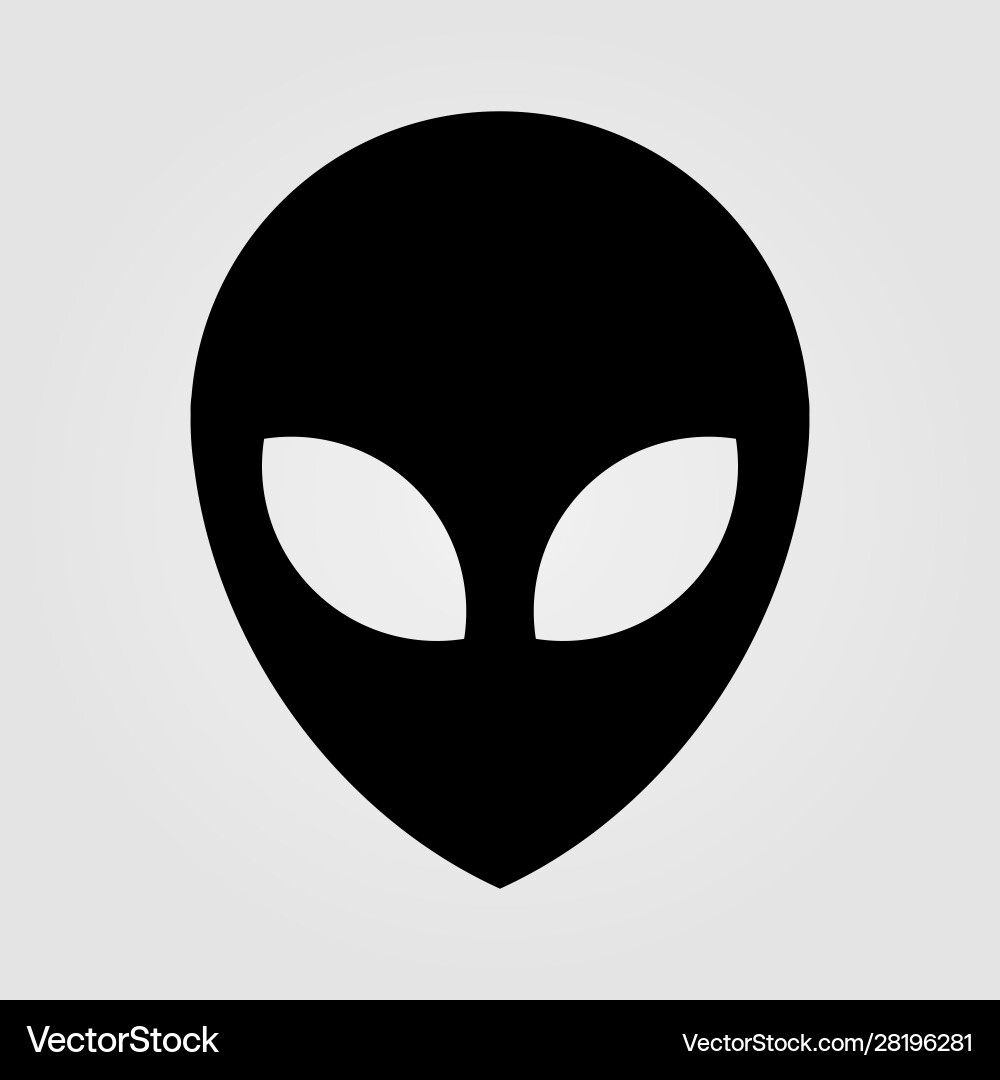 Alien head silhouette design Royalty Free Vector Image