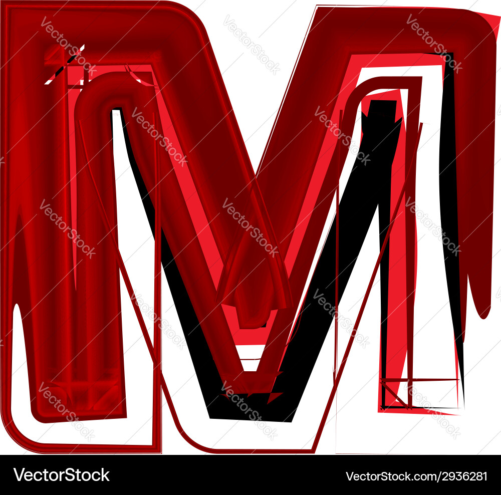 Artistic font letter m Royalty Free Vector Image