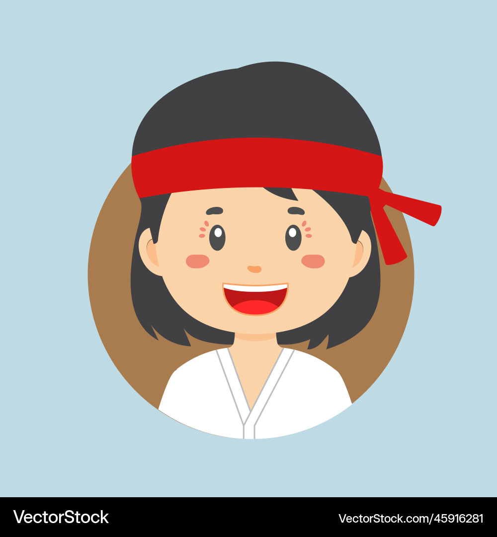 Avatar of a karate character Royalty Free Vector Image