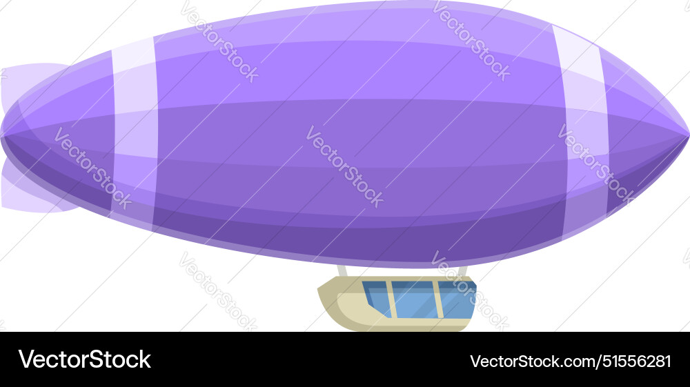 Big purple zeppelin dirigible is flying slowly in Vector Image