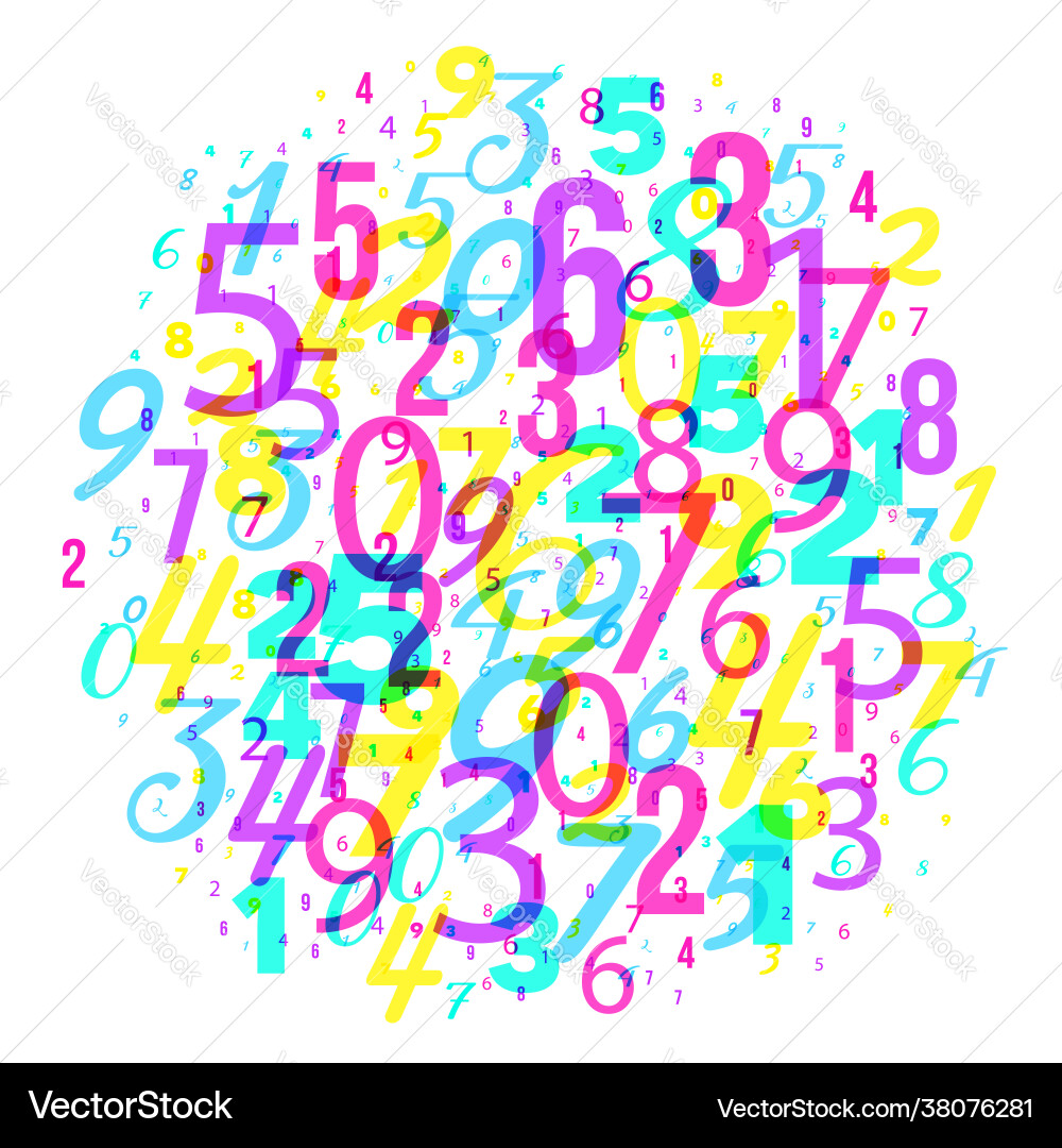 Colorful Math Numbers Background Royalty Free Vector Image