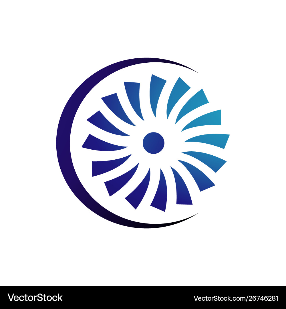 Creative abstract wind turbine logo design Vector Image
