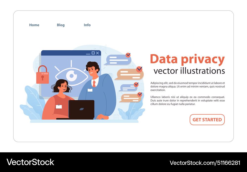 Data privacy concept flat Royalty Free Vector Image