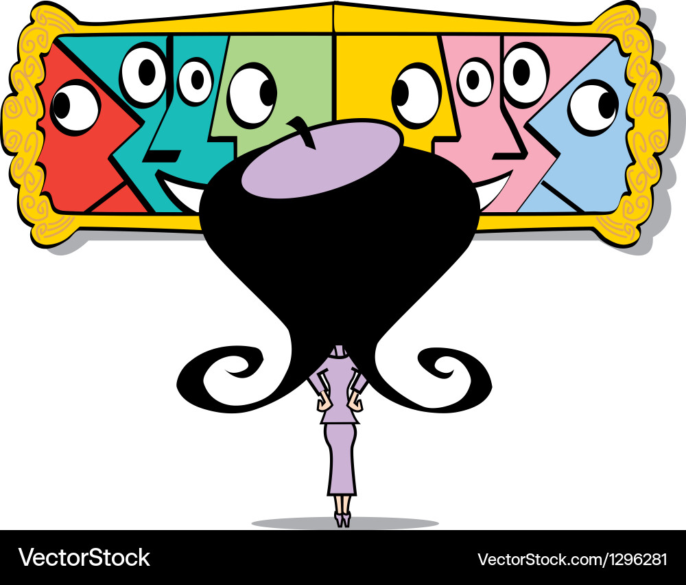 Girl in an art museum Royalty Free Vector Image