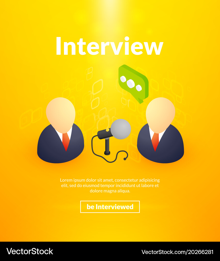 Interview poster of isometric color design Vector Image
