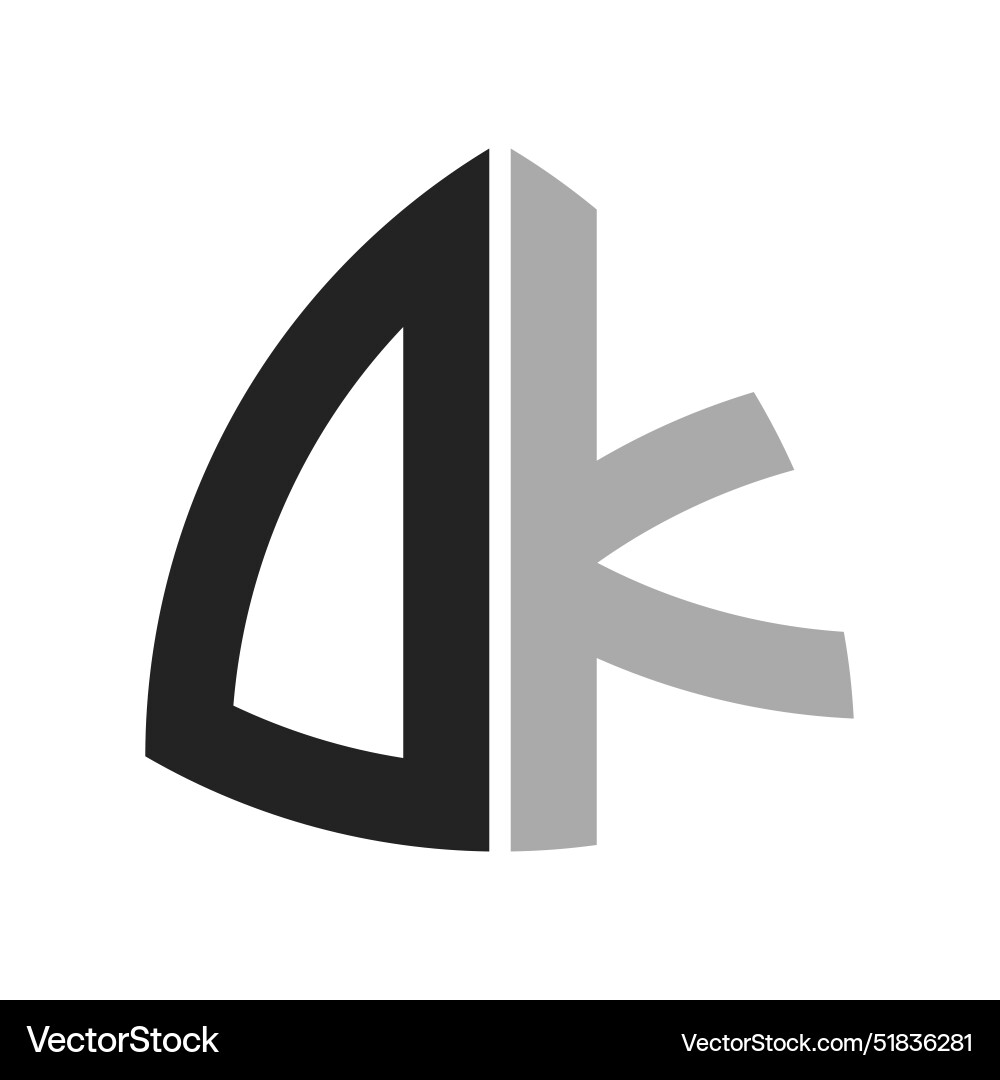 Modern creative dk logo design letter dk icon for Vector Image