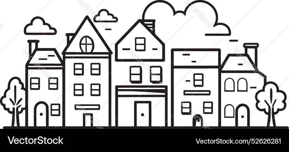 Skyline schematic logo featuring clean cityscape Vector Image