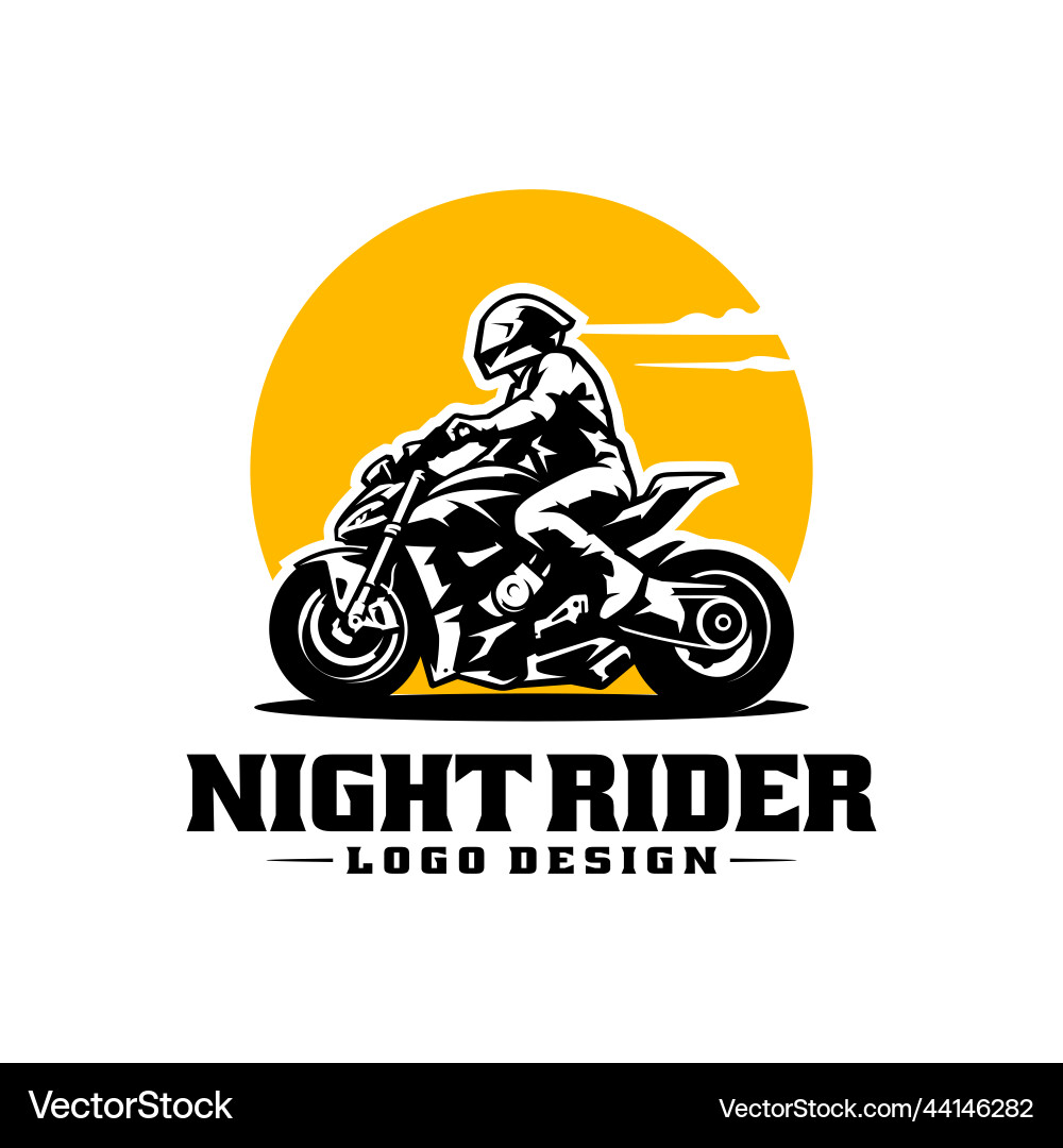 Biker riding motorcycle logo – Royalty-Free Vector | VectorStock