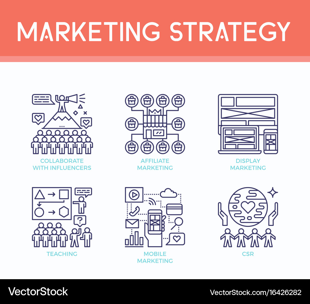 Business Strategy Icons Royalty Free Vector Image