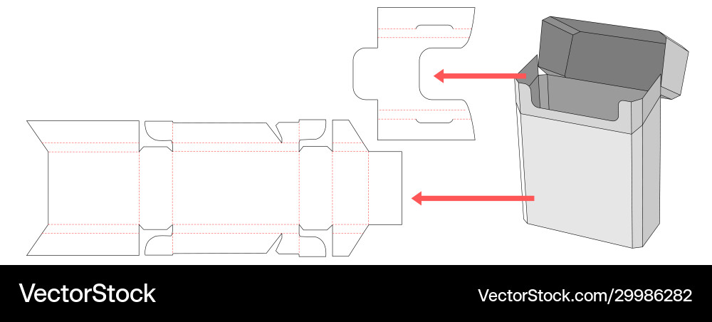 Cigarette packaging box die cut template Vector Image