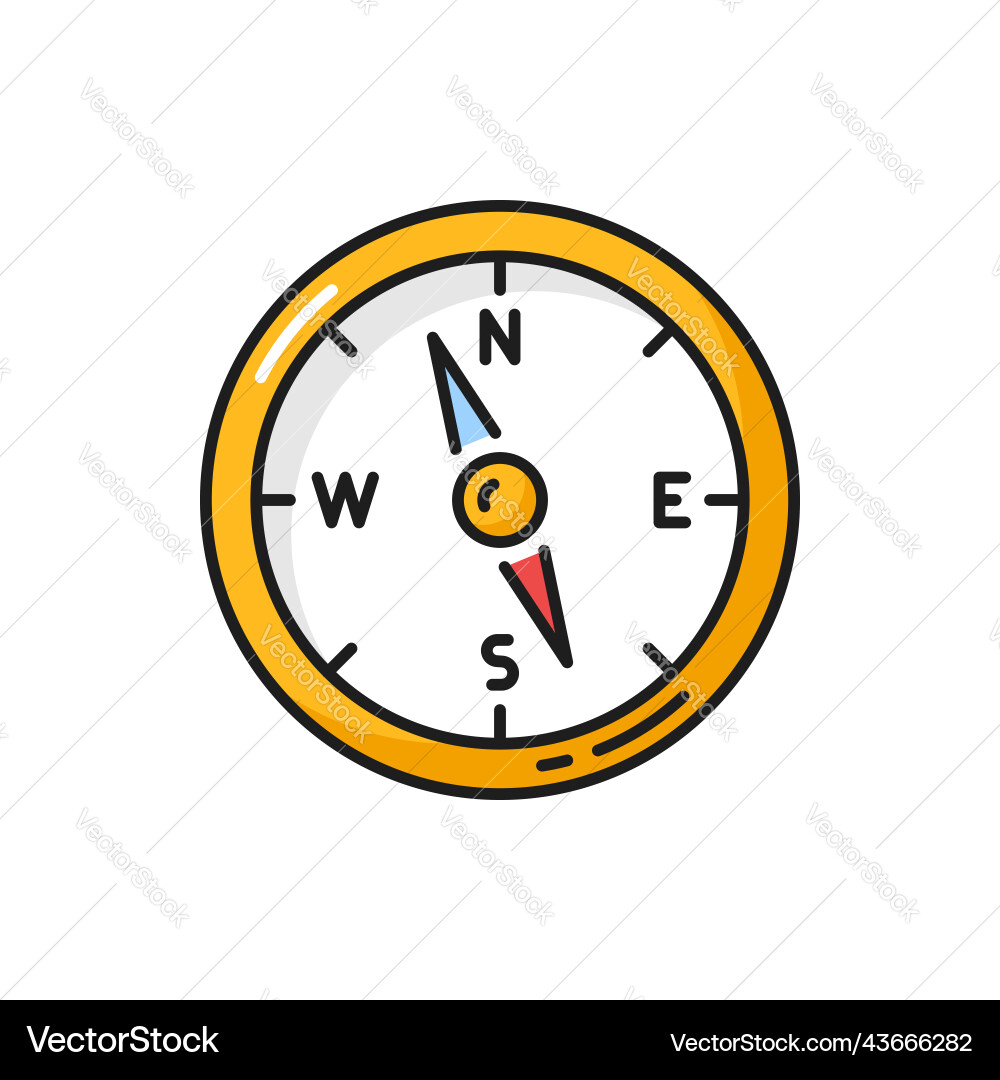 Compass nautical navigation device outline dial Vector Image