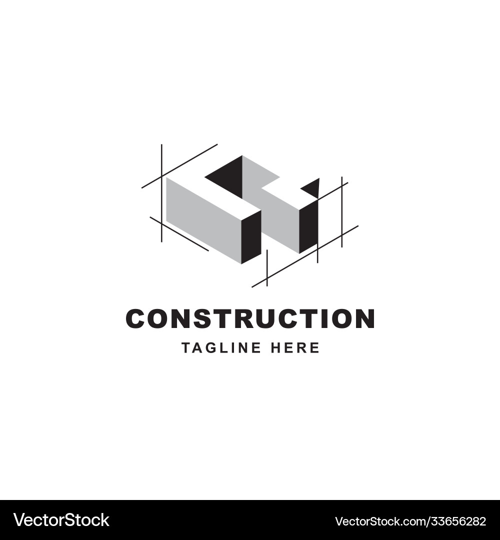 Construction logo design with letter q shape icon Vector Image