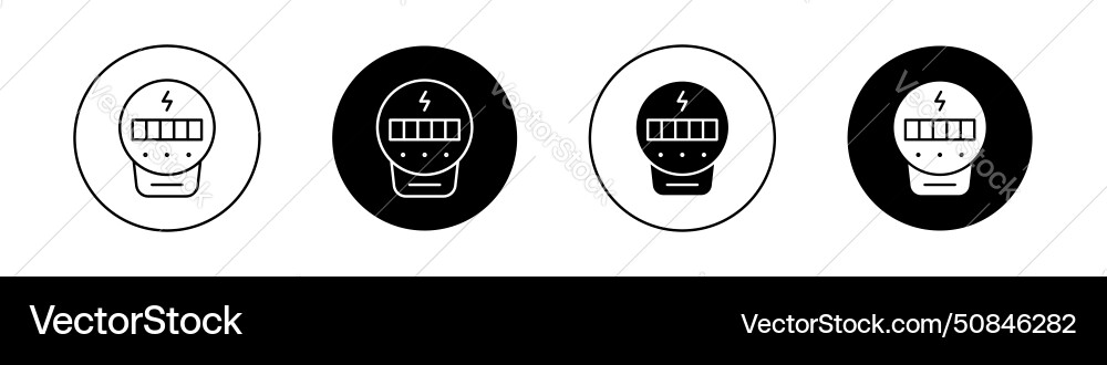 Electric meter icon set utility energy counter Vector Image
