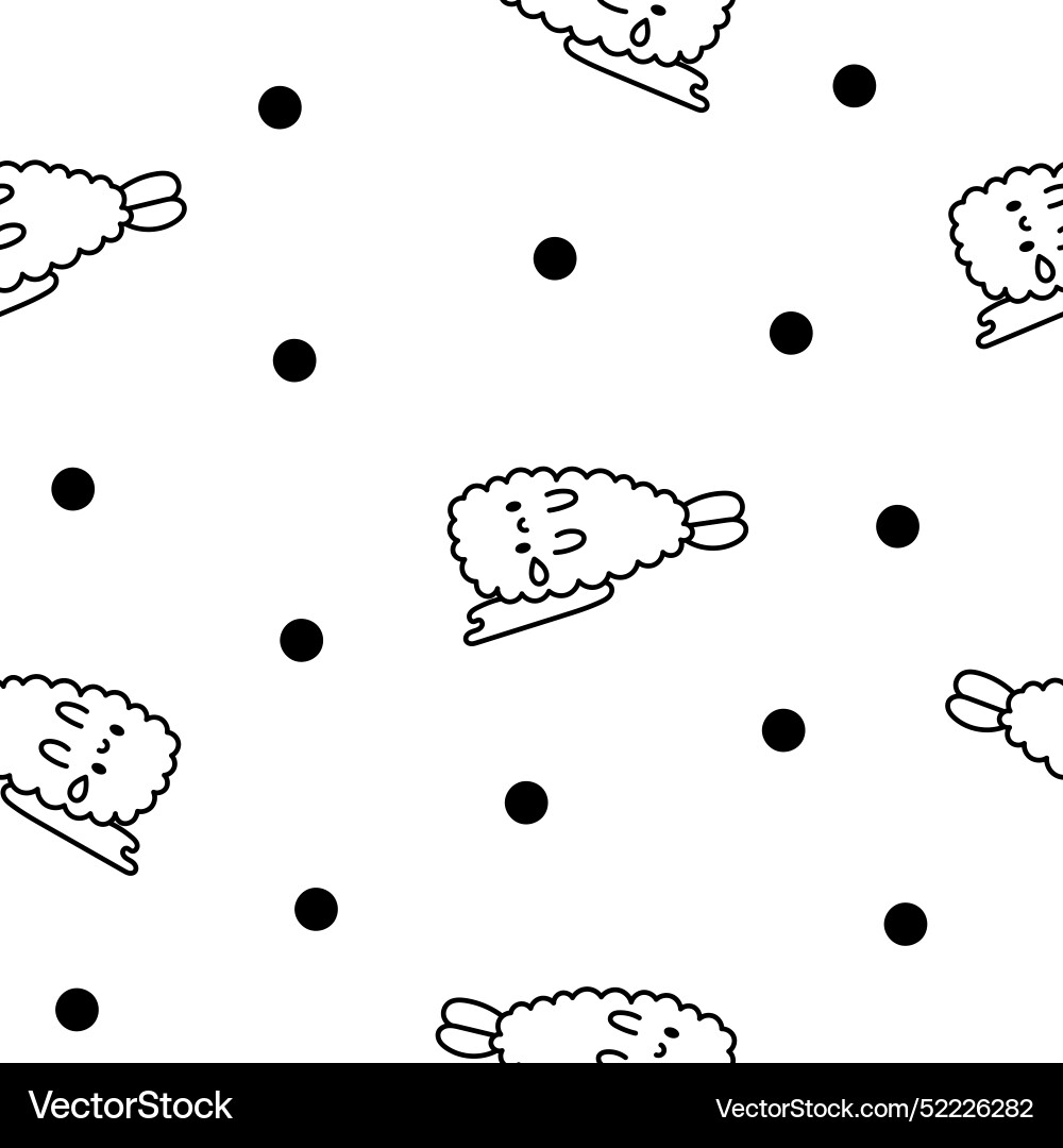 Funny tempura shrimp characters coloring page Vector Image