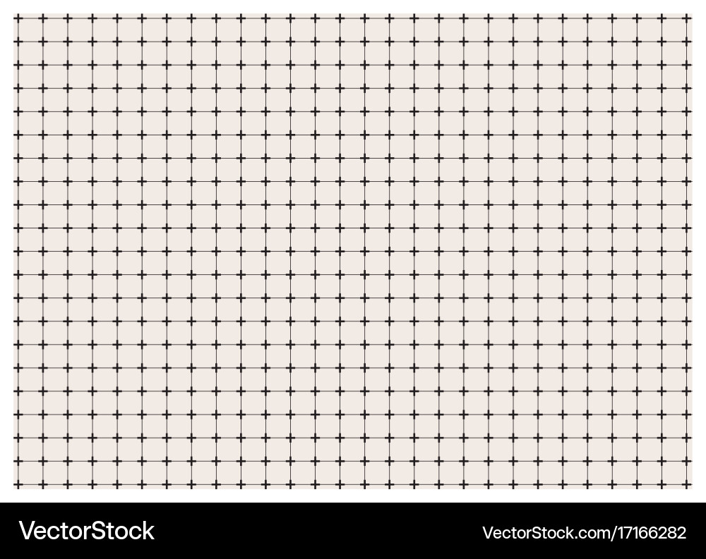 Geometric cross or plus with lines grid pattern Vector Image