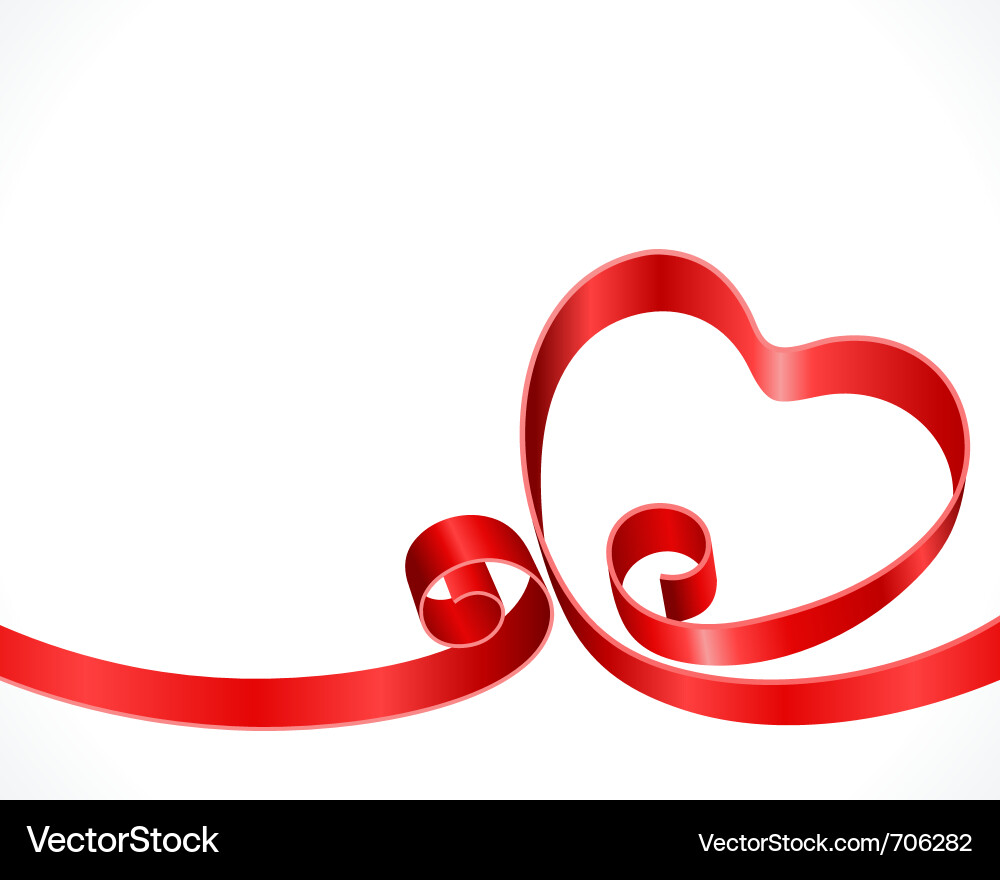 Ribbon heart Royalty Free Vector Image - VectorStock