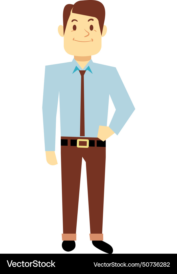 Smiling office manager character color flat man Vector Image