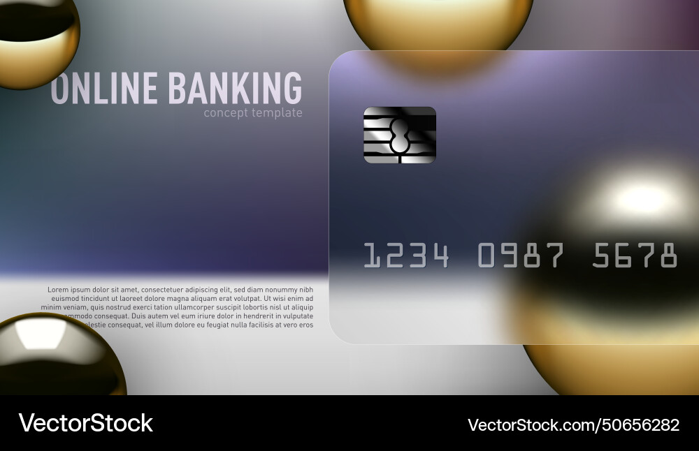 Transparent mate bank card with morphism effect Vector Image