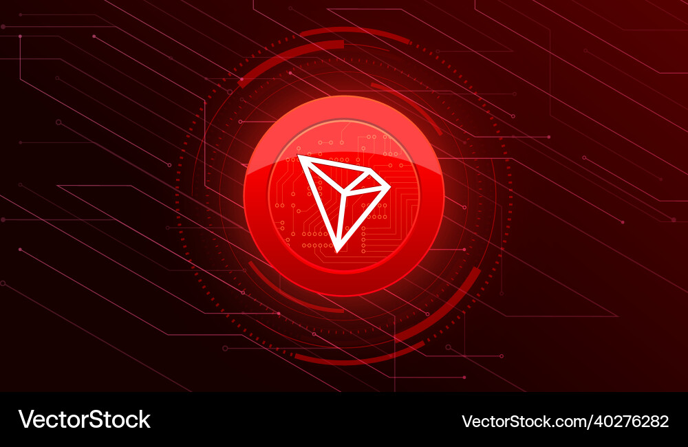 Tron trx cryptocurrency banner Royalty Free Vector Image