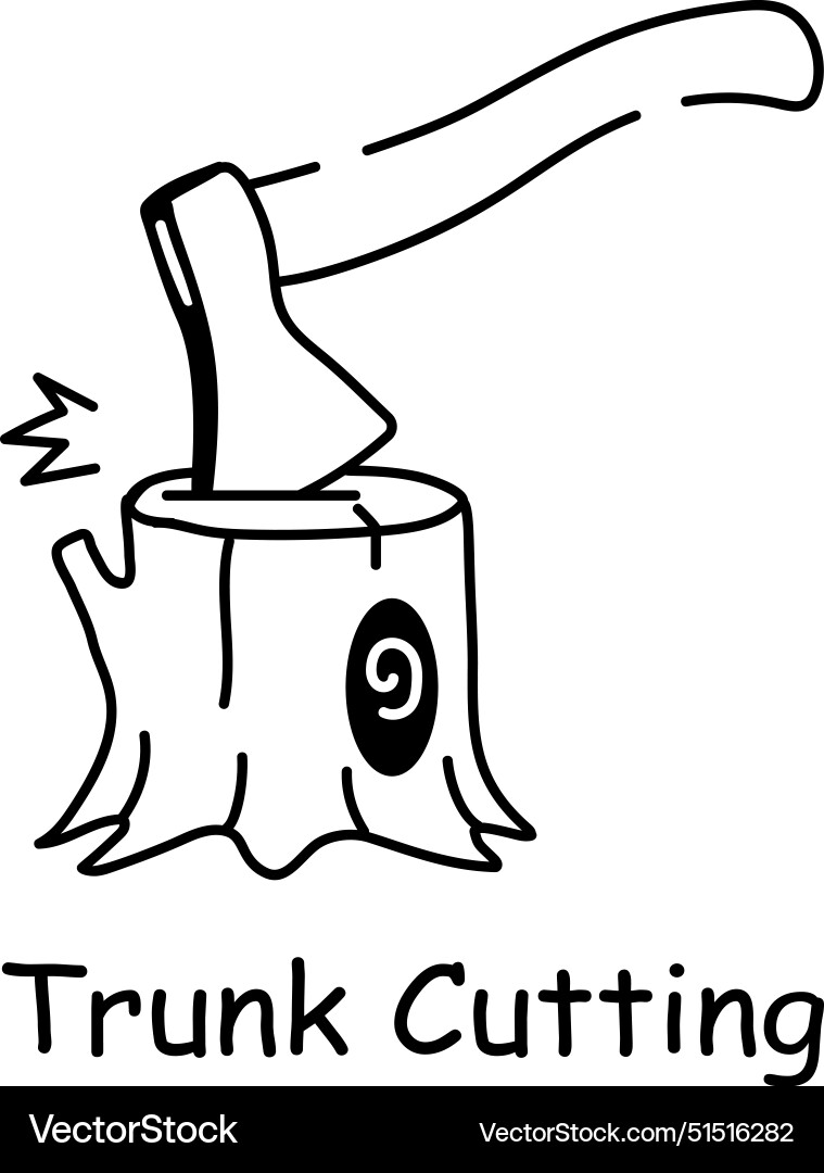 Trunk cutting Royalty Free Vector Image - VectorStock