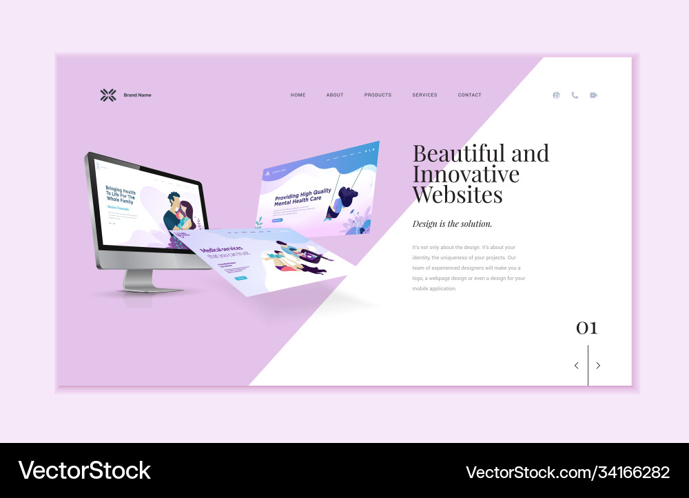 Website template design Royalty Free Vector Image