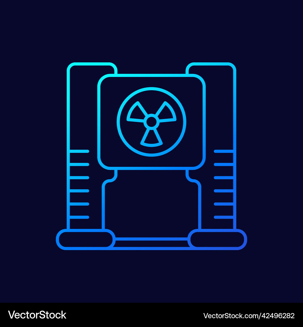 X-ray machine and radiology line icon Royalty Free Vector