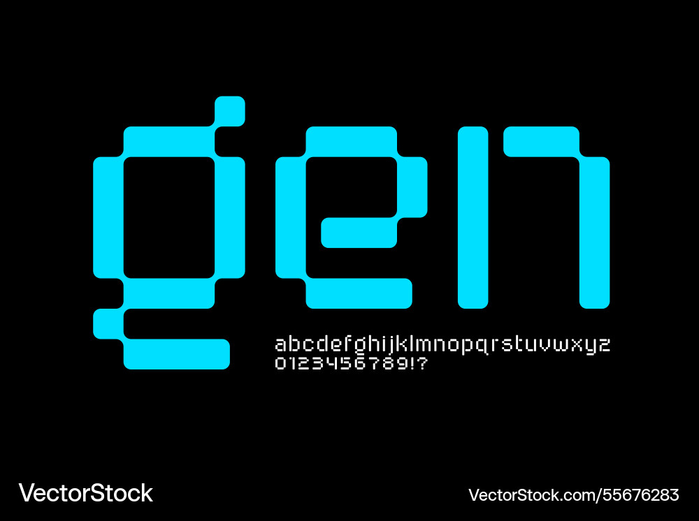 Abc digital alphabet Royalty Free Vector Image