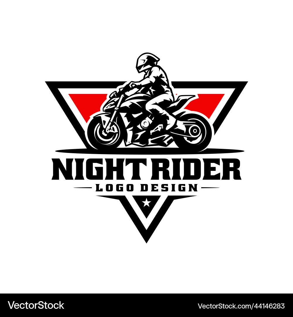 Biker riding motorcycle logo Royalty Free Vector Image
