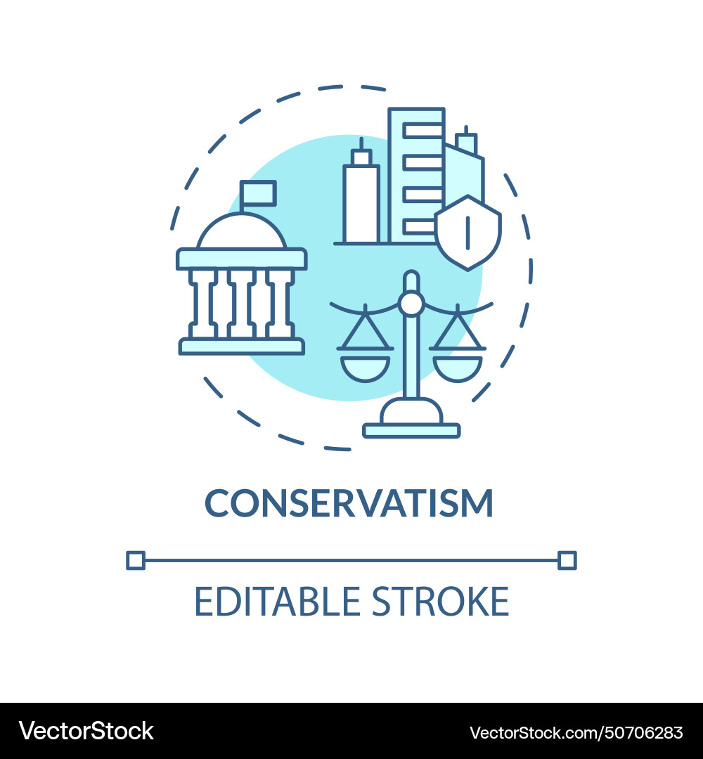 Conservatism ideology soft blue concept icon Vector Image