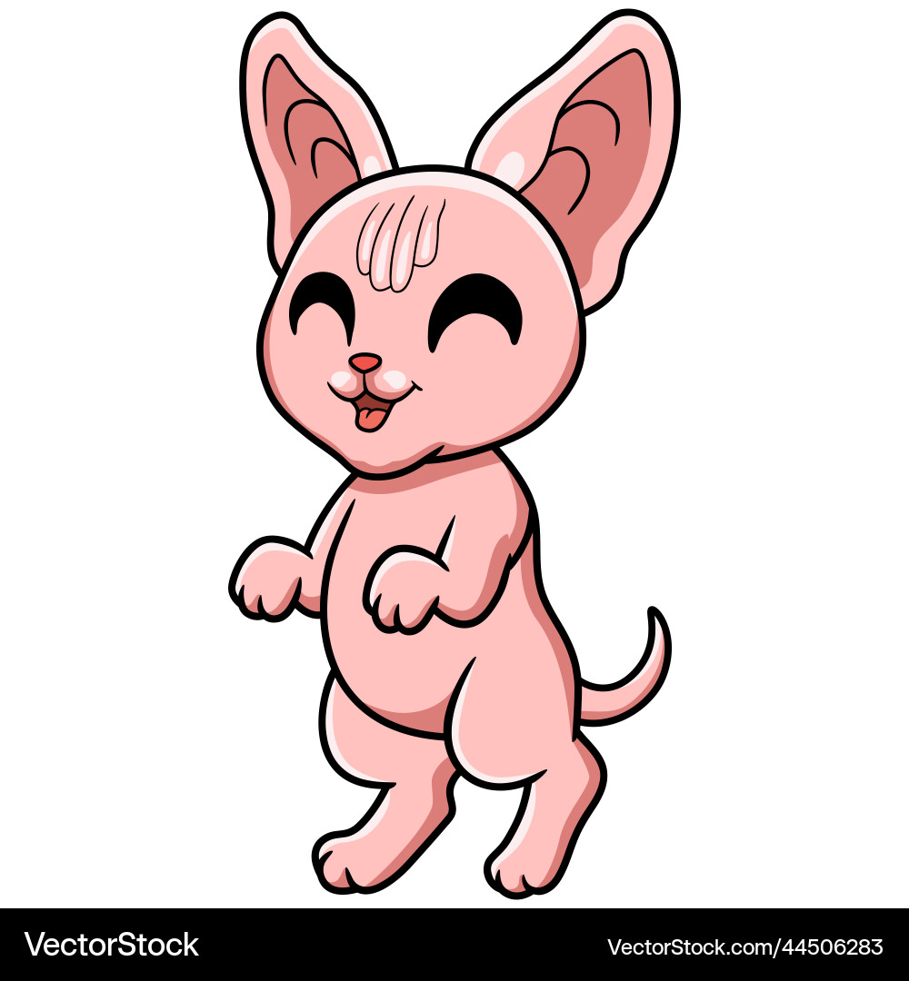 Cute sphynx cat cartoon standing Royalty Free Vector Image