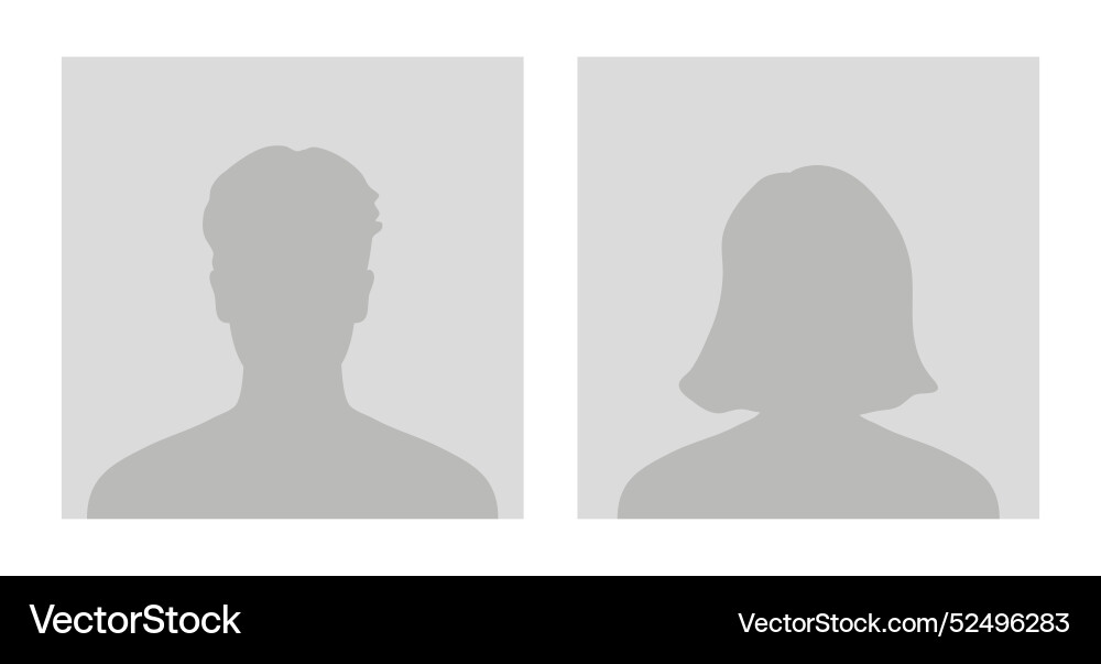 Default avatar profile icon gray placeholder man Vector Image