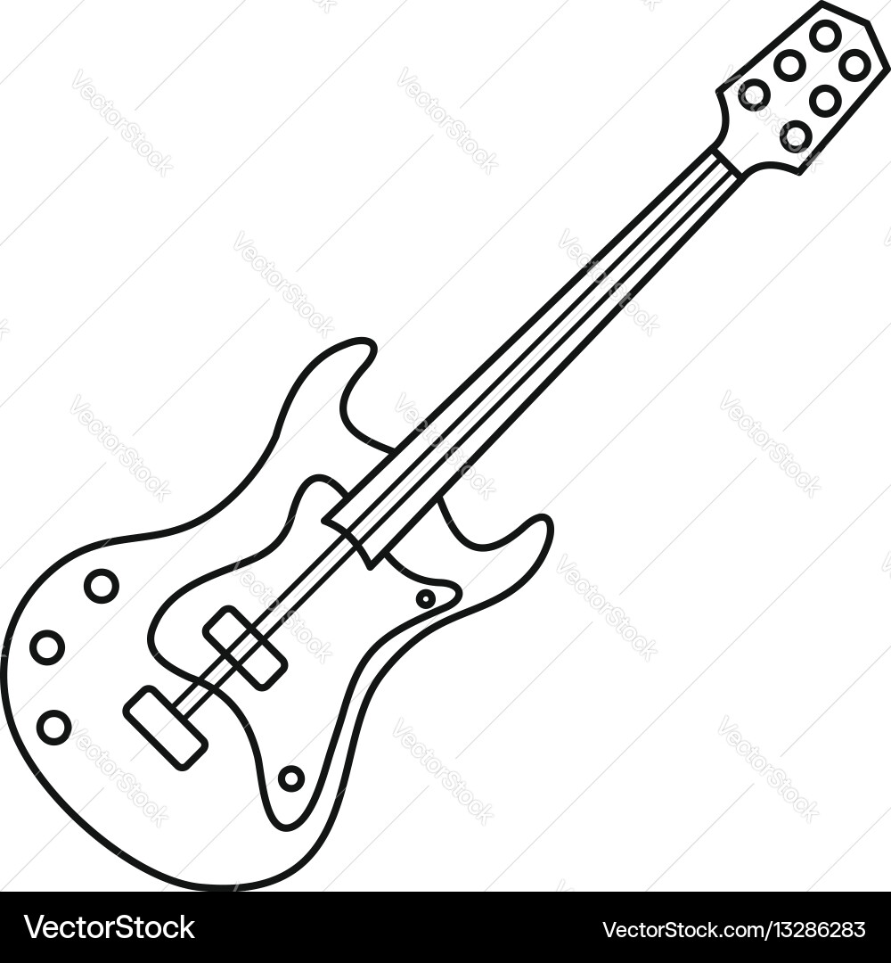 Electric Guitar Outline Clip Art