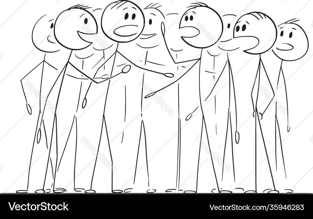 Group people team or crowd is talking speaking Vector Image