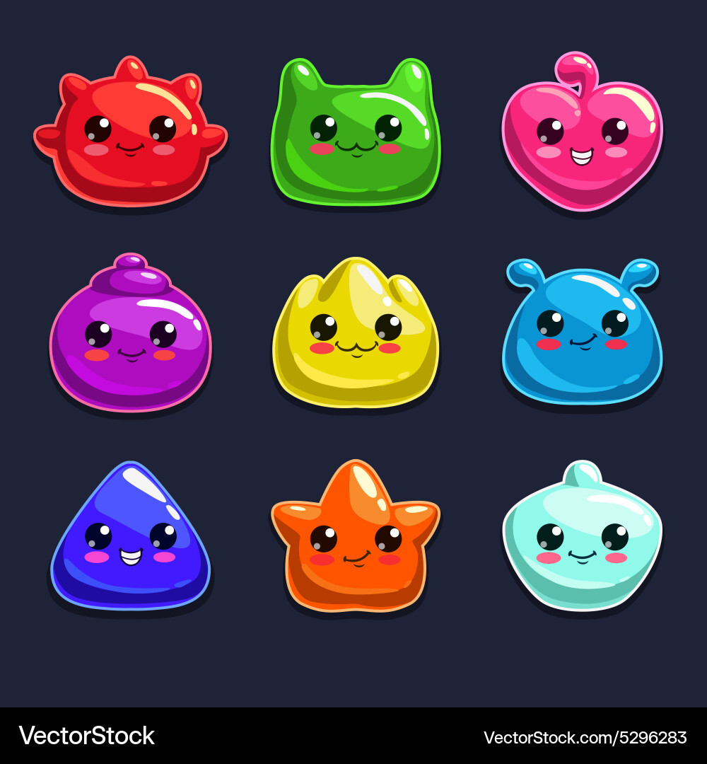 Jelly Friends Royalty Free Vector Image - VectorStock