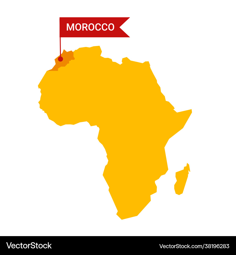 Morocco on an africa s map with word Royalty Free Vector