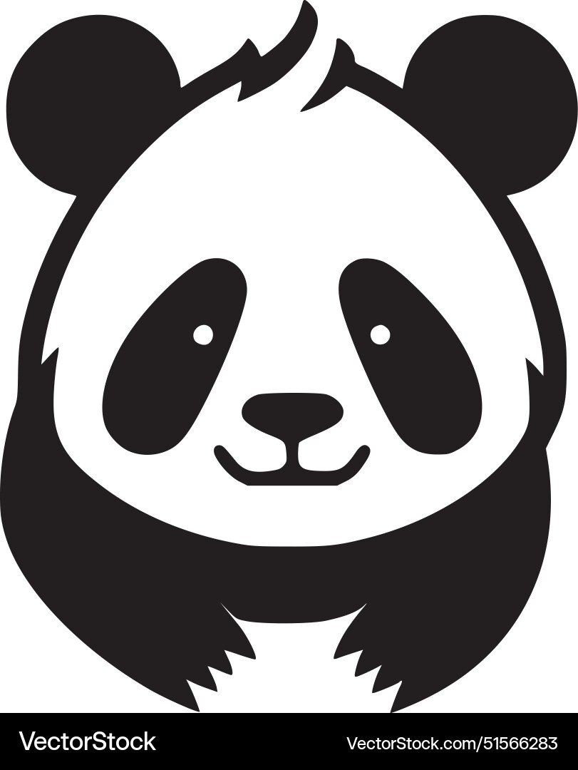 Panda - black and white isolated icon Royalty Free Vector
