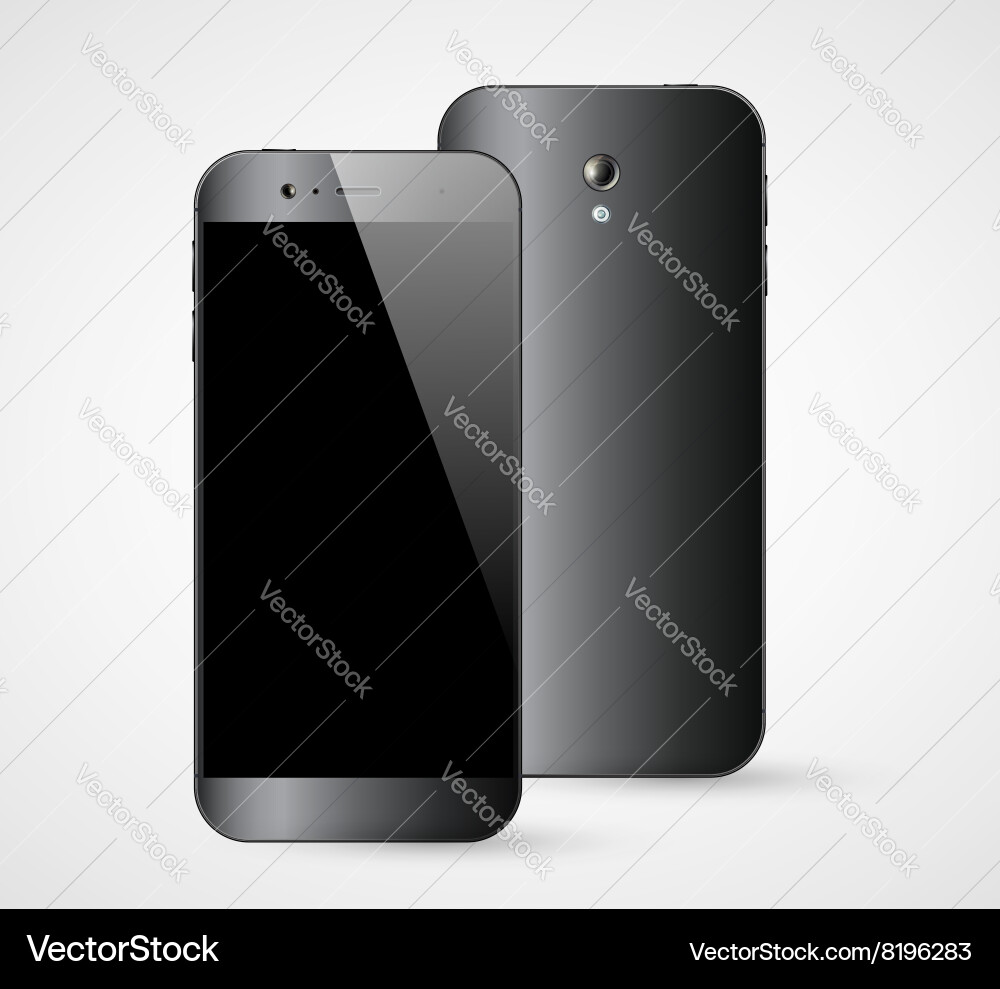 Smartphone front back view Royalty Free Vector Image
