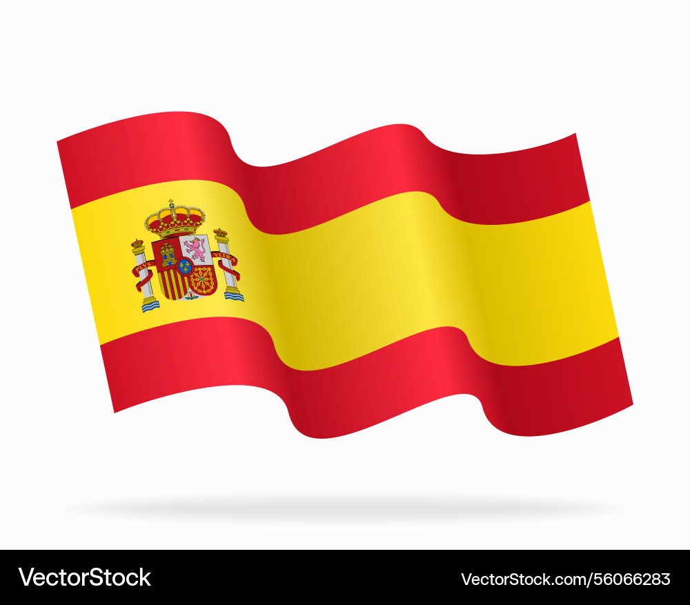 Spanish flag wavy background layout Royalty Free Vector