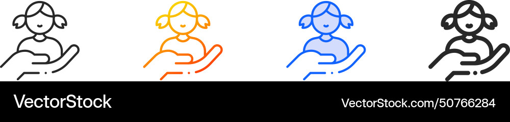 Adoption iconthin linear gradient blue stroke Vector Image