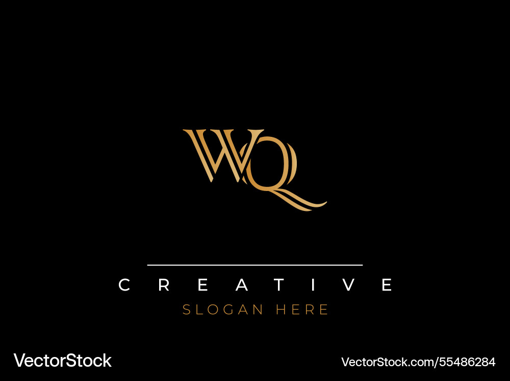 Creative wq luxury logo Royalty Free Vector Image