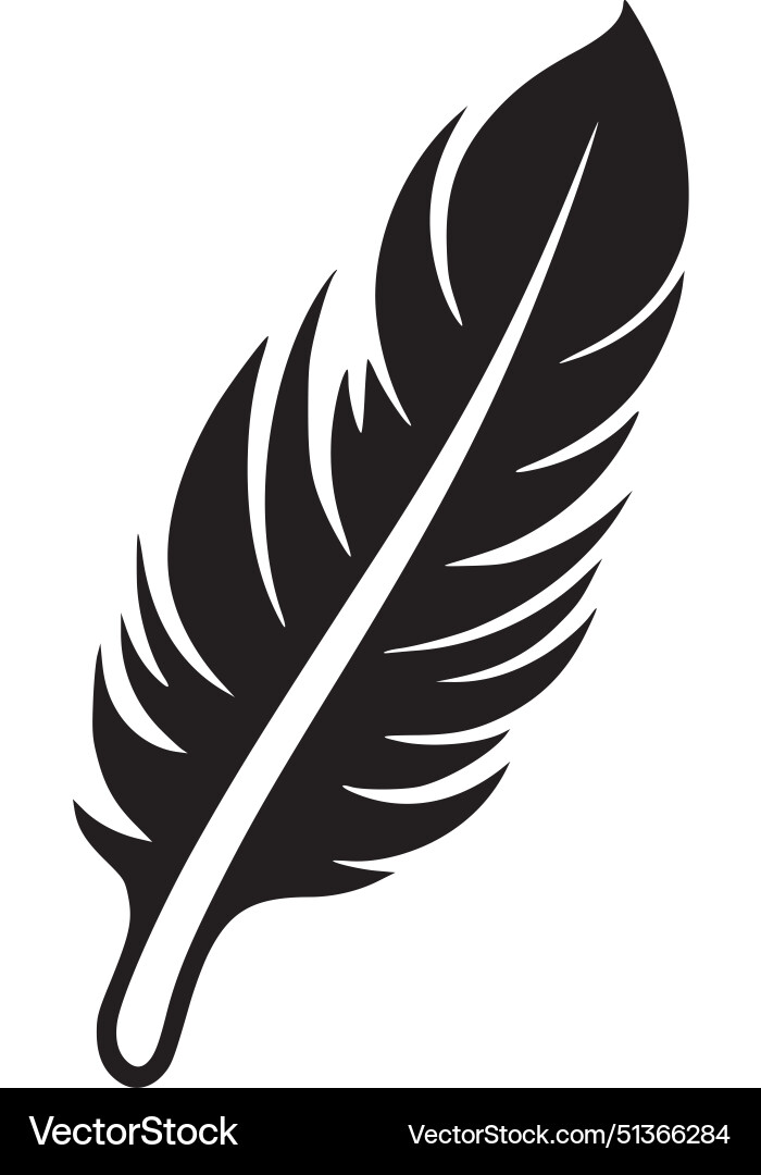 Feather - black and white isolated icon Royalty Free Vector
