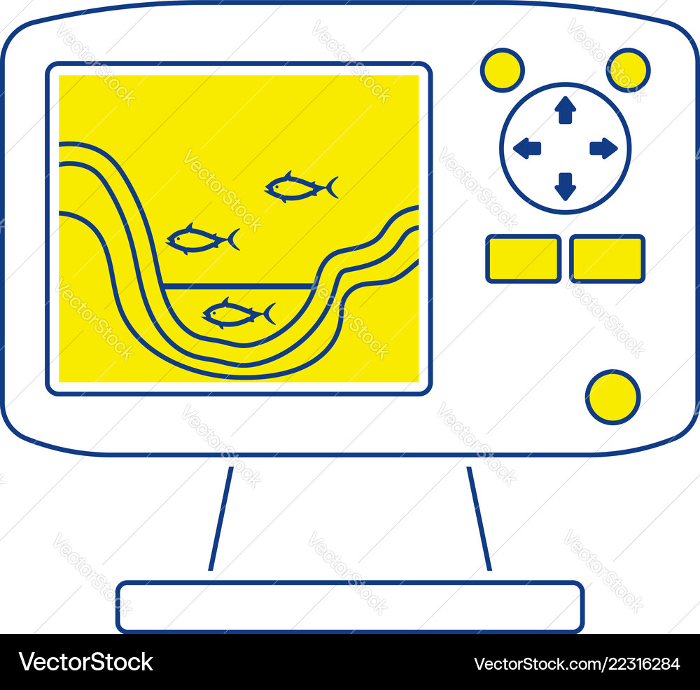 Icon of echo sounder Royalty Free Vector Image