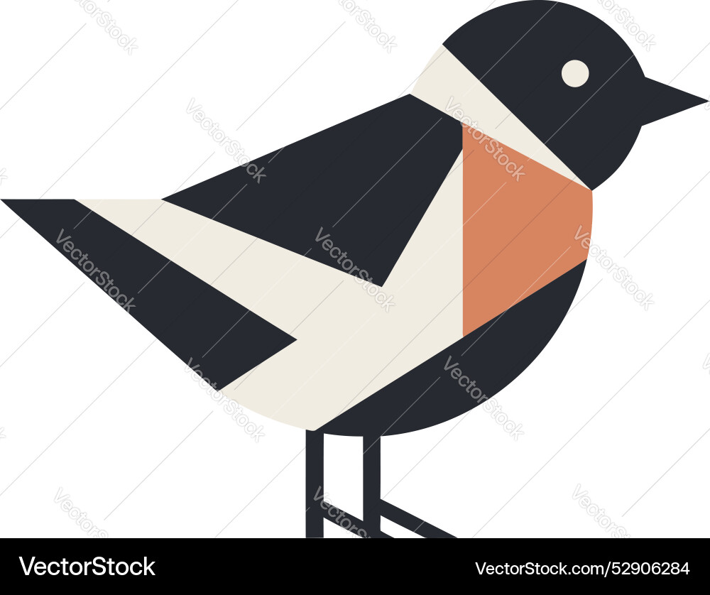 Iconic songbird excellence monochromatic emblem Vector Image