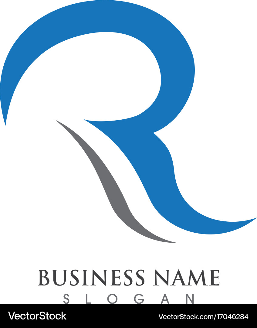 R letter logo template design Royalty Free Vector Image