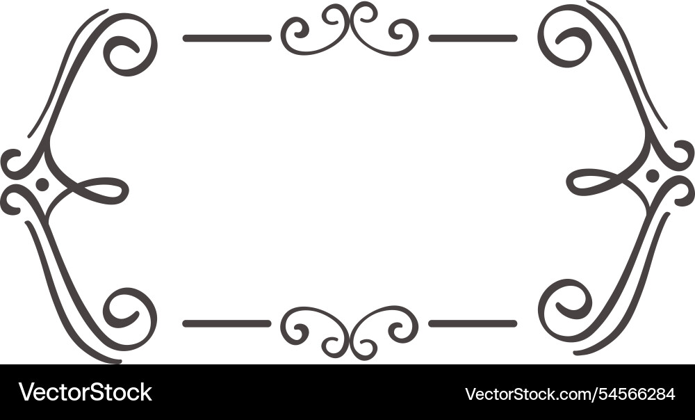 Rectangular frame adorned with elegant flourishes Vector Image