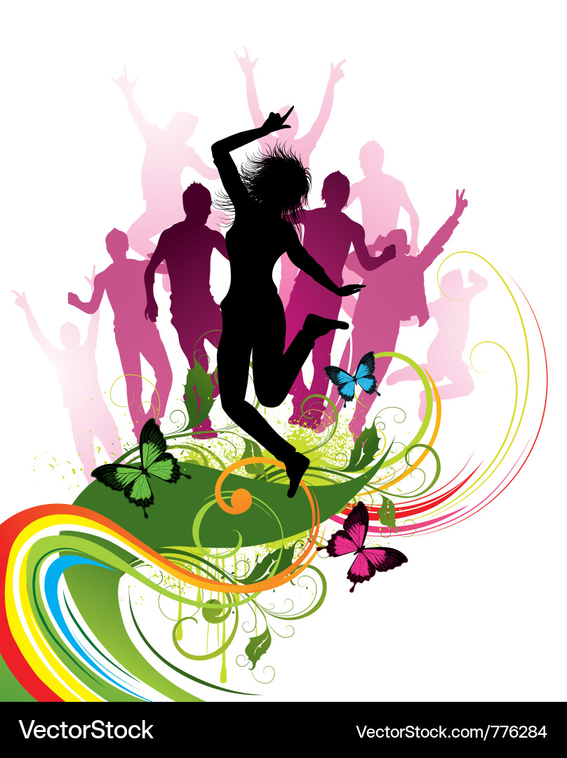 Retro abstract silhouettes Royalty Free Vector Image